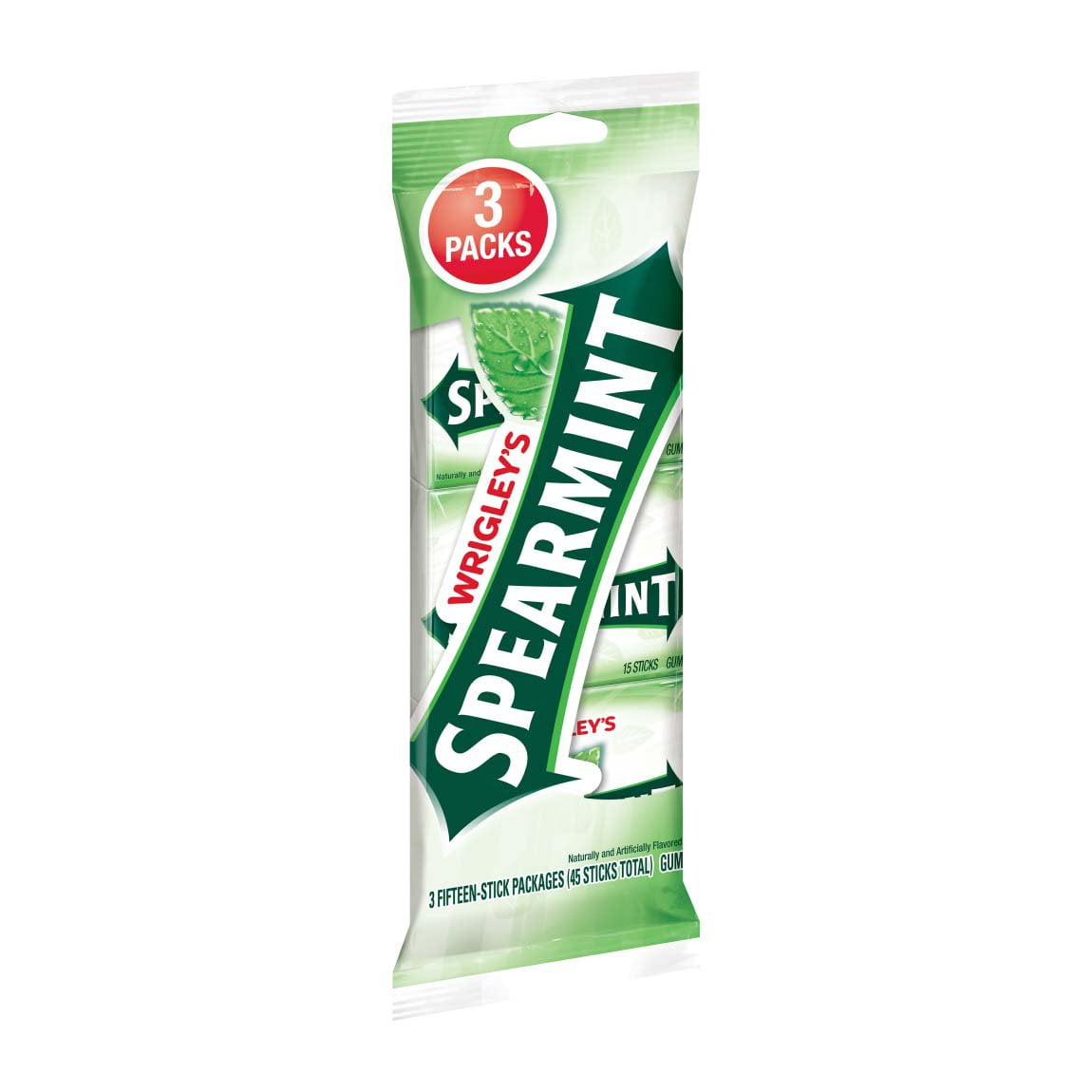 Wrigley's Spearmint Chewing Gum, 3 Pk, 45 pc (Package May Vary ...