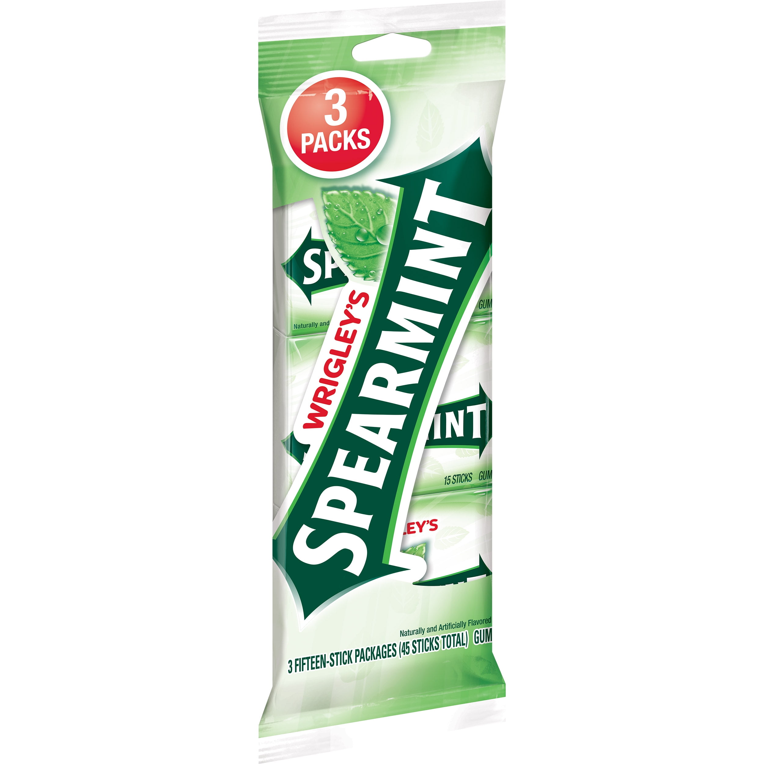 Wrigley's Spearmint Chewing Gum Bulk Pack - 15 Stick Pack (Pack of 3 ...
