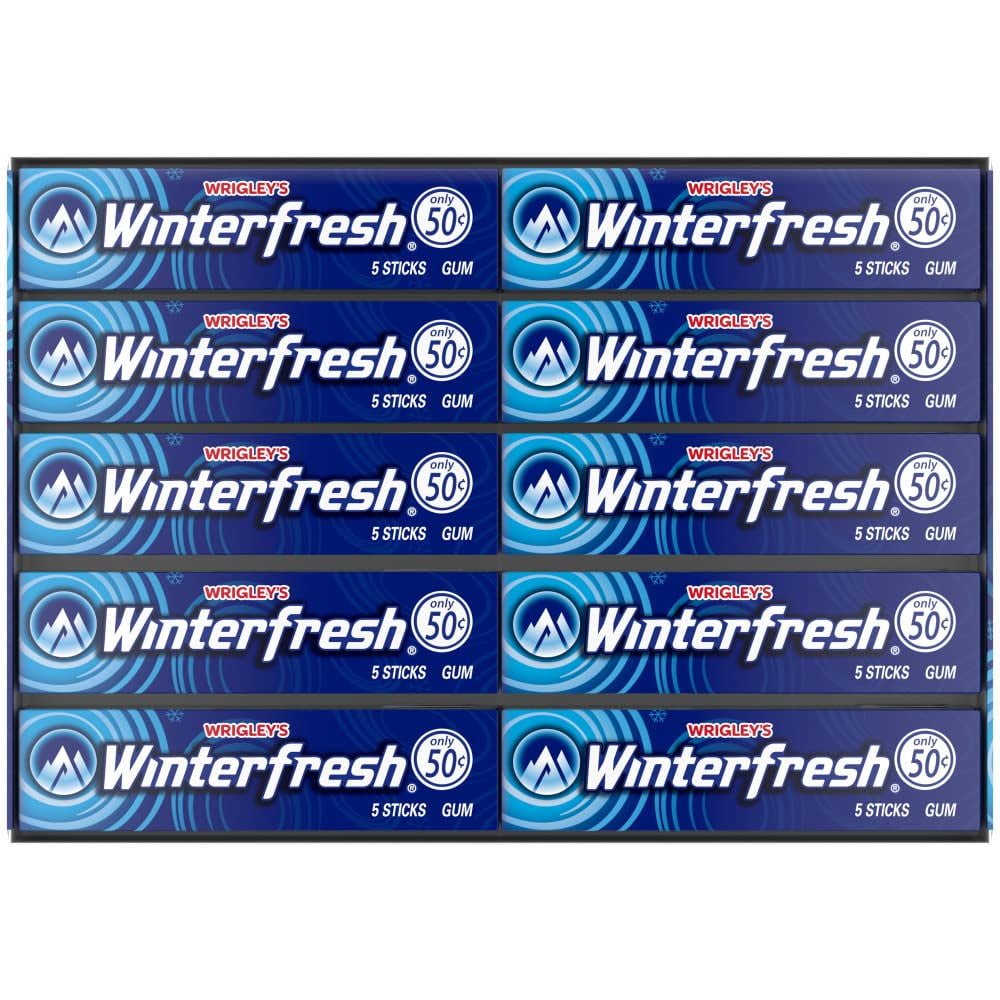 WRIGLEY'S WINTERFRESH Mint Chewing Gum, Value Bulk Pack, 5 Sticks Per ...