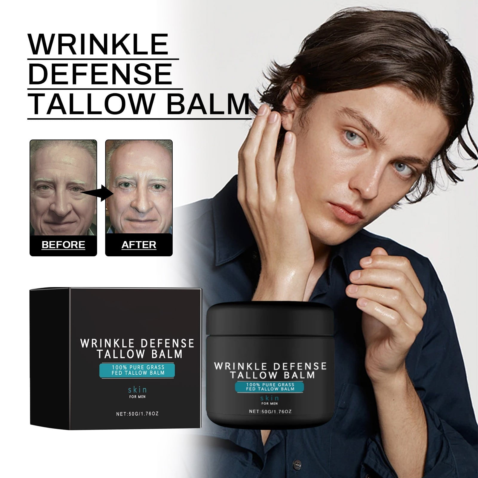 Wrinkle Defenses Tallow Balm Cream, Beef Tallow Balm Face Moisturizer ...