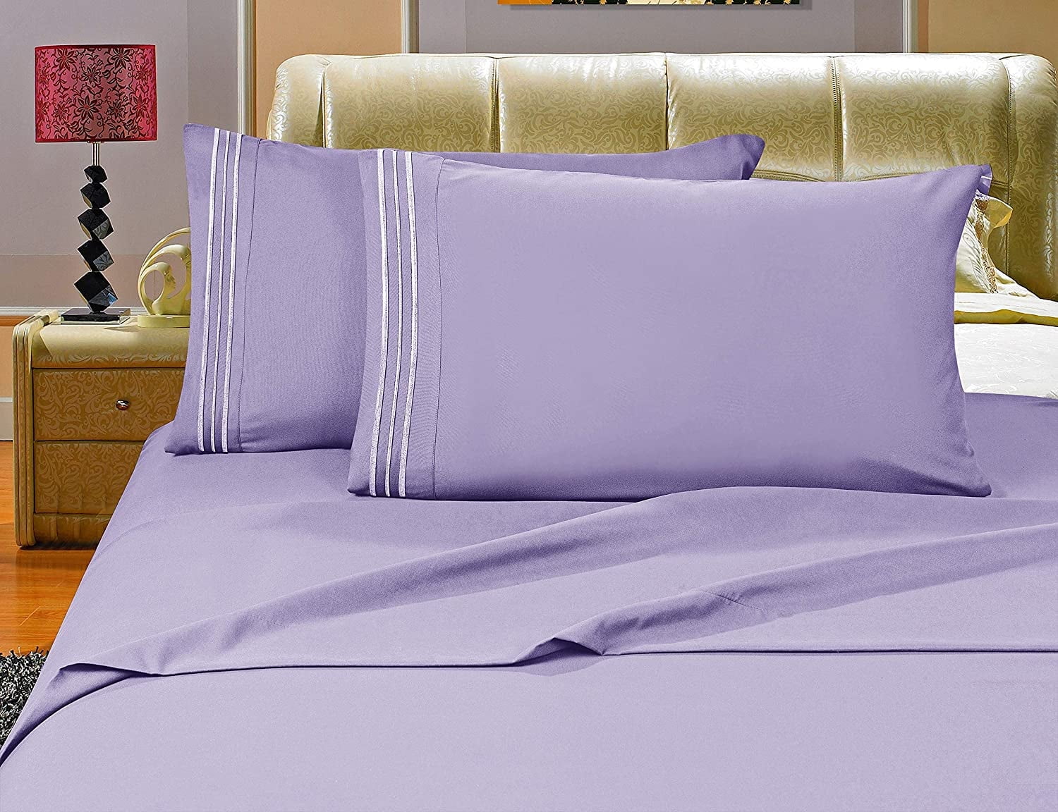 1500 Series 4-Piece Bed Sheet Sets, Deep Pockets - Wrinkle Free & Fade ...