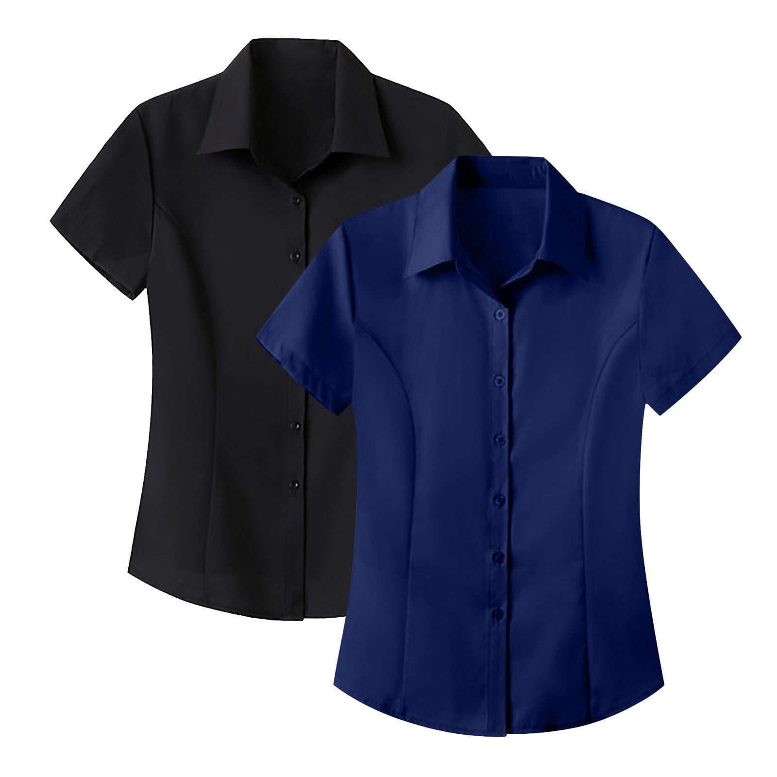 Wrinkle Free Short Sleeve Dress Shirt For Women Professional Business ...