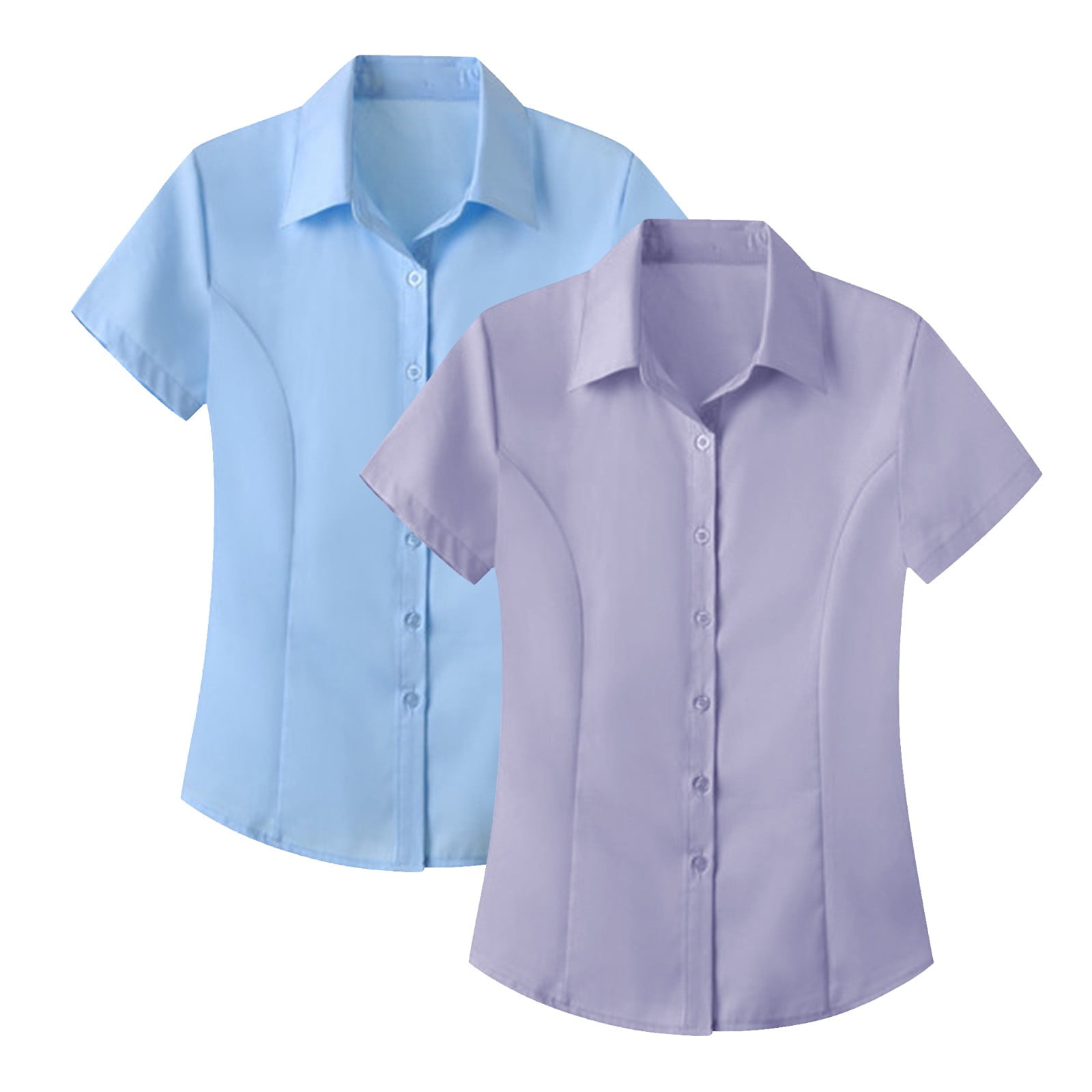 Wrinkle Free Short Sleeve Dress Shirt For Women Professional Business ...