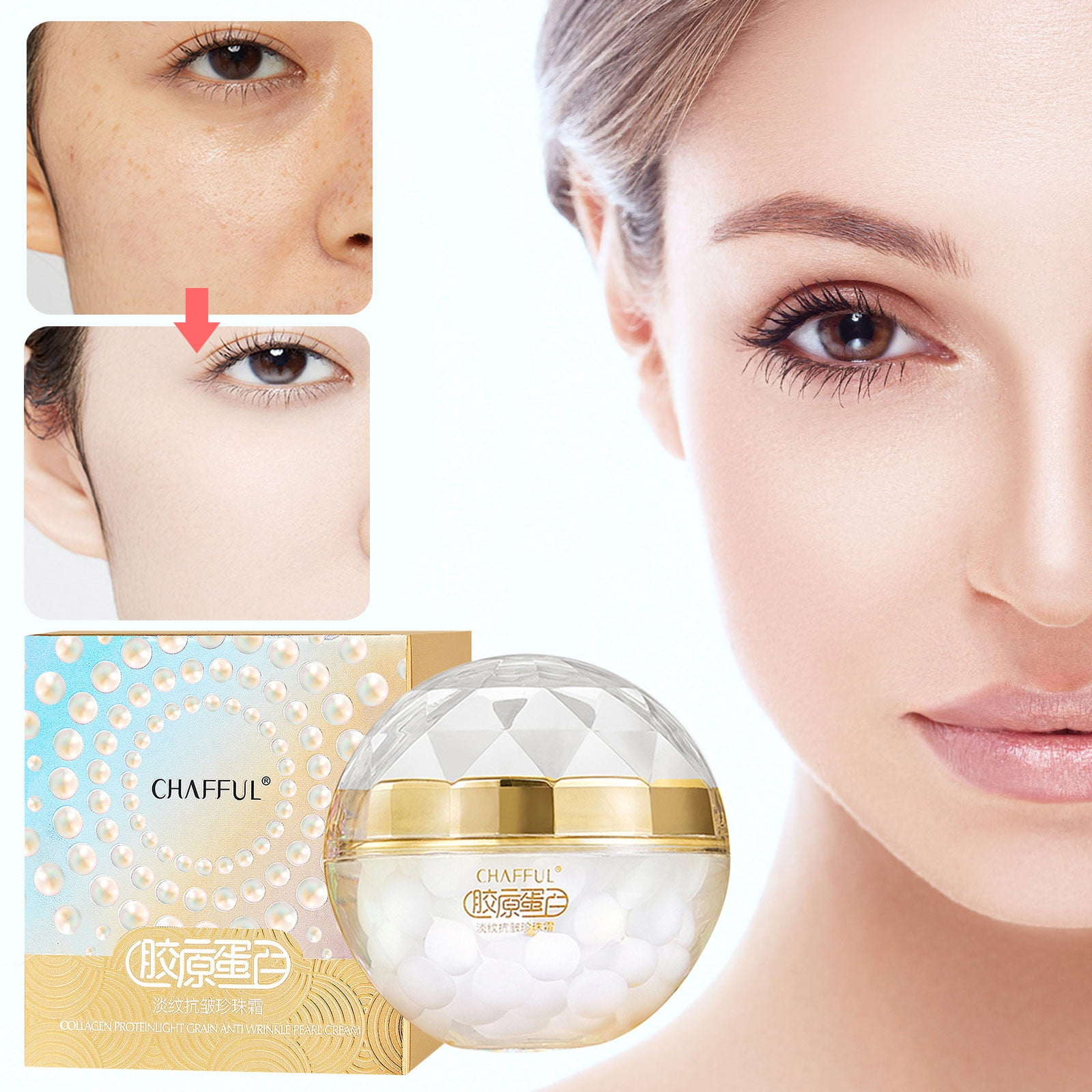 Wrinkle Lightening Pearl Cream Moisturizing and Brightening Facial Care ...