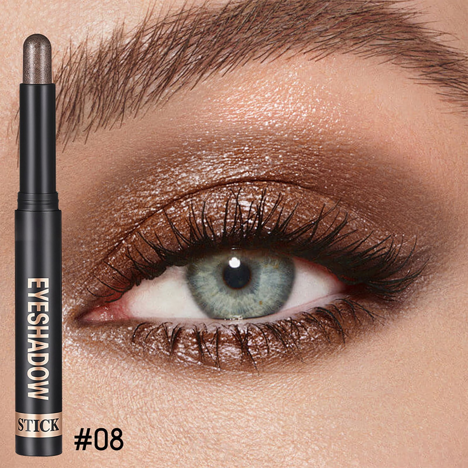 Wrinkle-Proof Matte Eyeshadow Stick with Built-in Mixing Brush, 8 ...