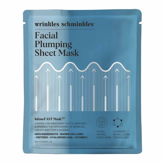 Wrinkles Schminkles Facial Plumping Sheet Mask, Hydrate and Repair Skin ...
