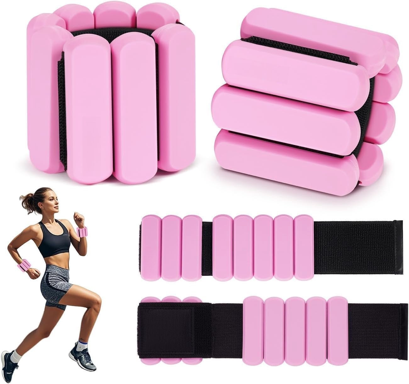 Wrist and Ankle Weights for Women & Men 2 Pack (1lb Each), Adjustable ...