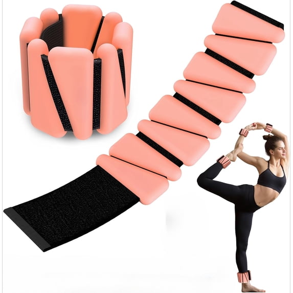 Adjustable Wrist and Ankle Weights, 2 lbs Set, Silicone Weighted ...