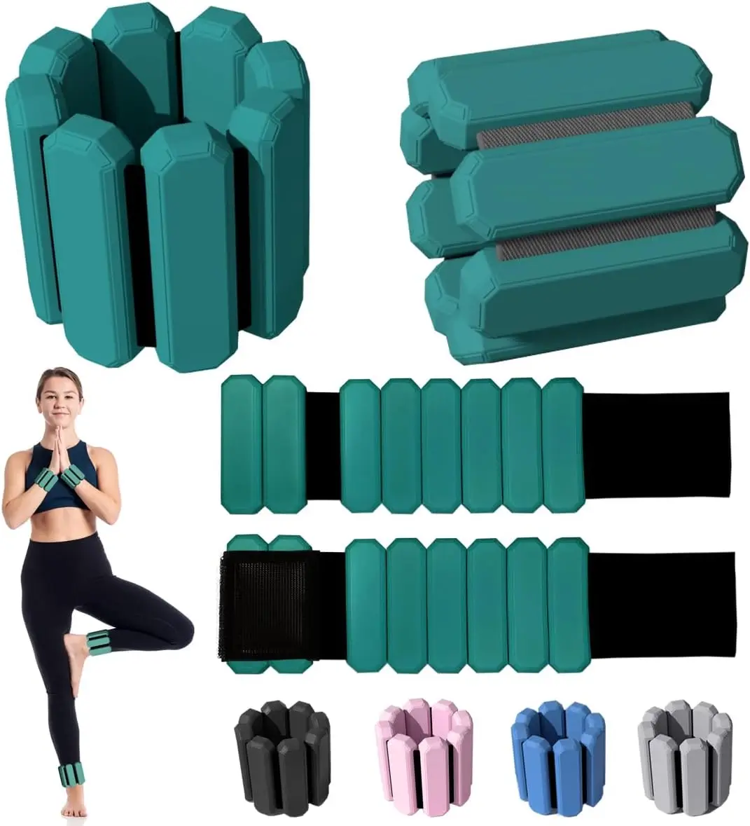 Wrist & Ankle Weights for Women Men Adjustable Arm & Leg Weights ...