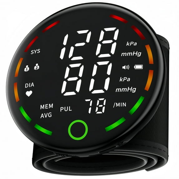 Wrist Blood Pressure Monitor with Led Touch Screen -Adjustable Wrist ...