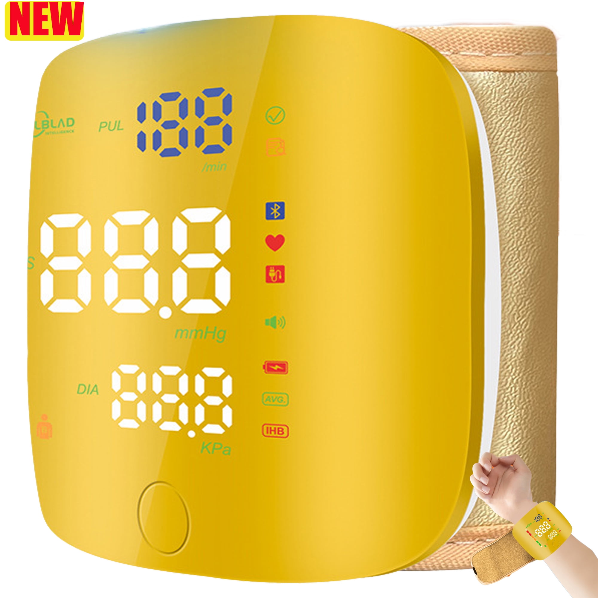 Wrist Blood Pressure Monitors, Rechargeable Blood Pressure Cuff with ...