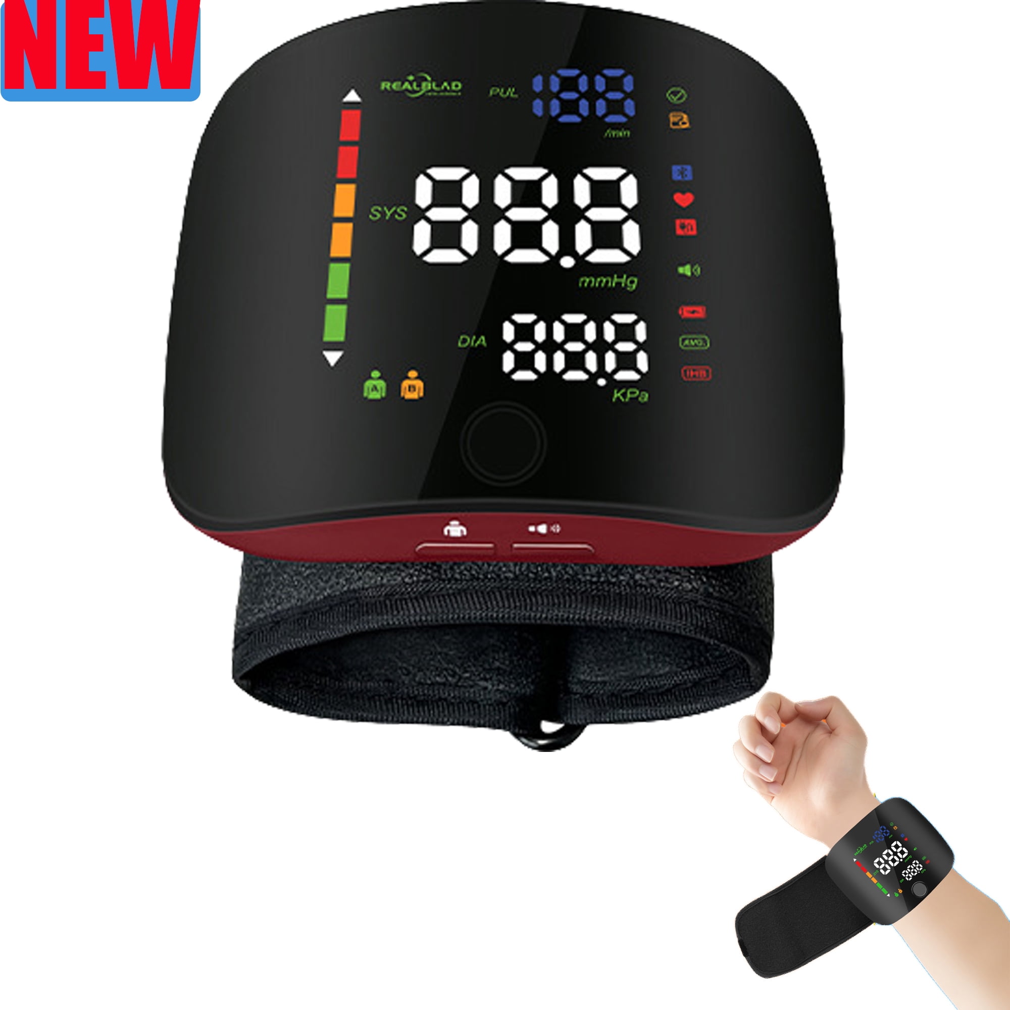 Wrist Blood Pressure Monitors, Rechargeable Blood Pressure Cuff with ...