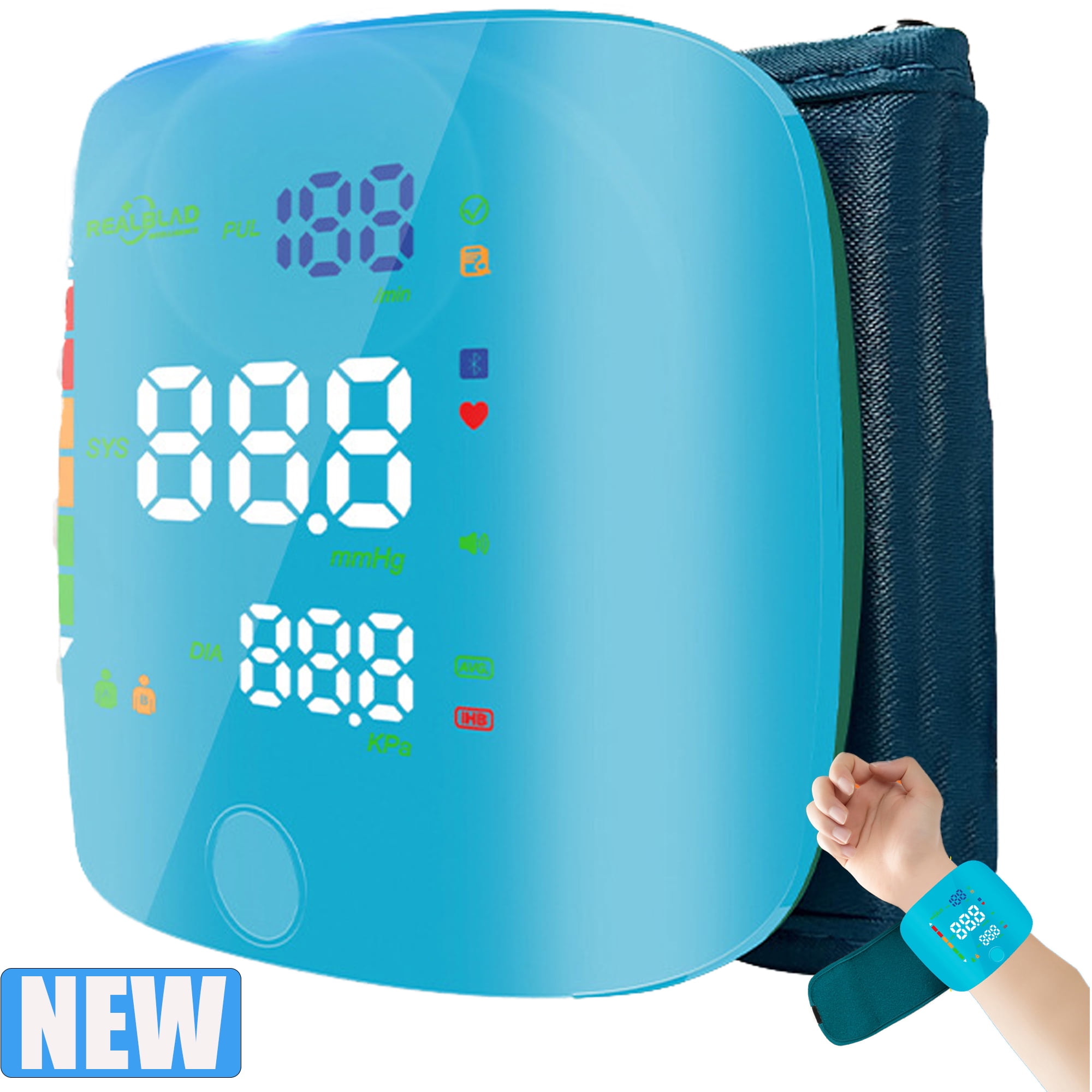 Wrist Blood Pressure Monitors, Rechargeable Blood Pressure Cuff with ...