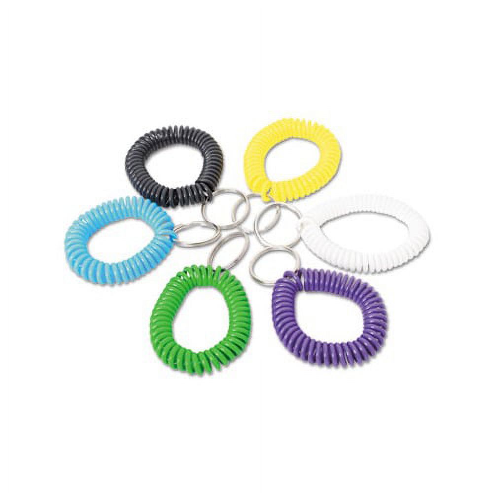 Wrist Coil Plus Key Ring Plastic, Assorted Colors, 6/Pack - Walmart.com