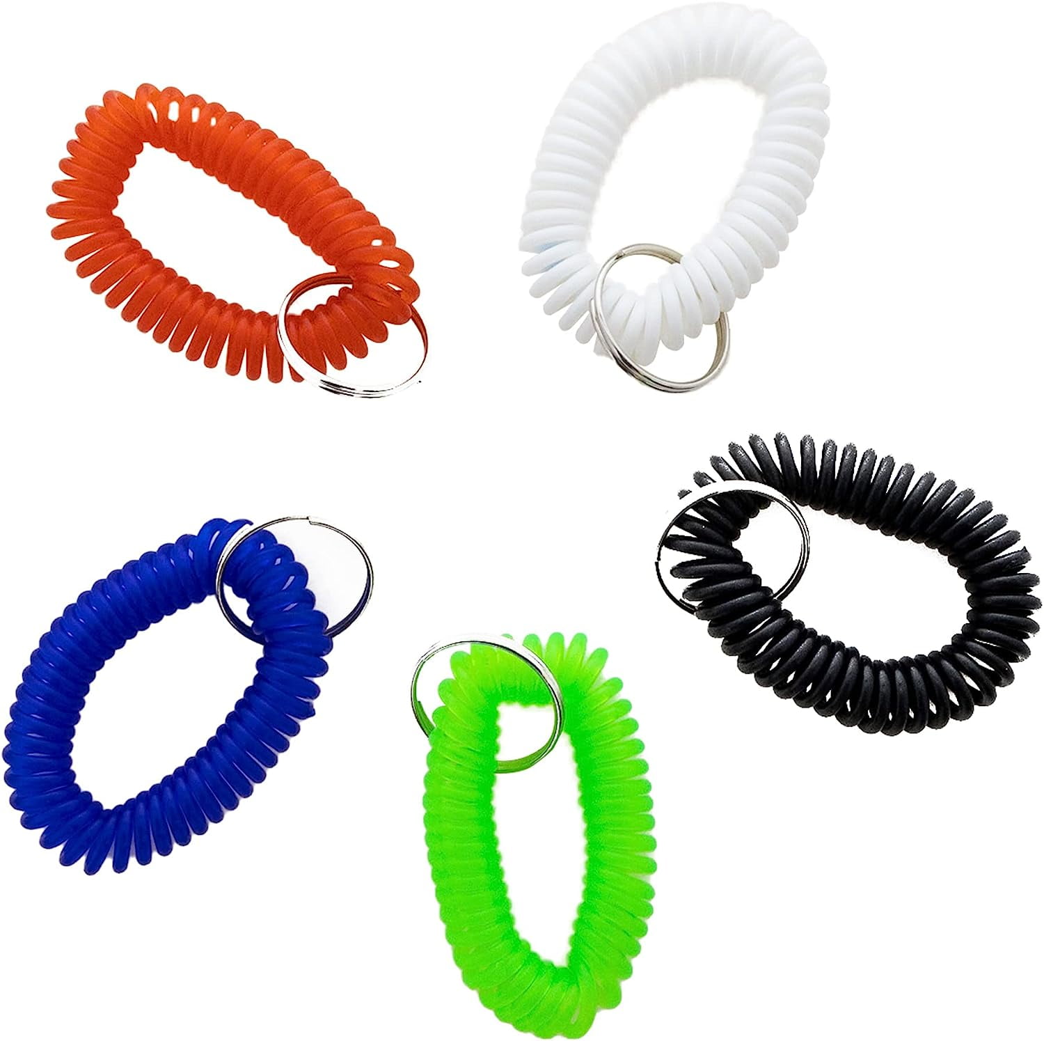 Wrist Coil Wrist Key Chain, Assorted Color Stretch Flexible Key Holder ...