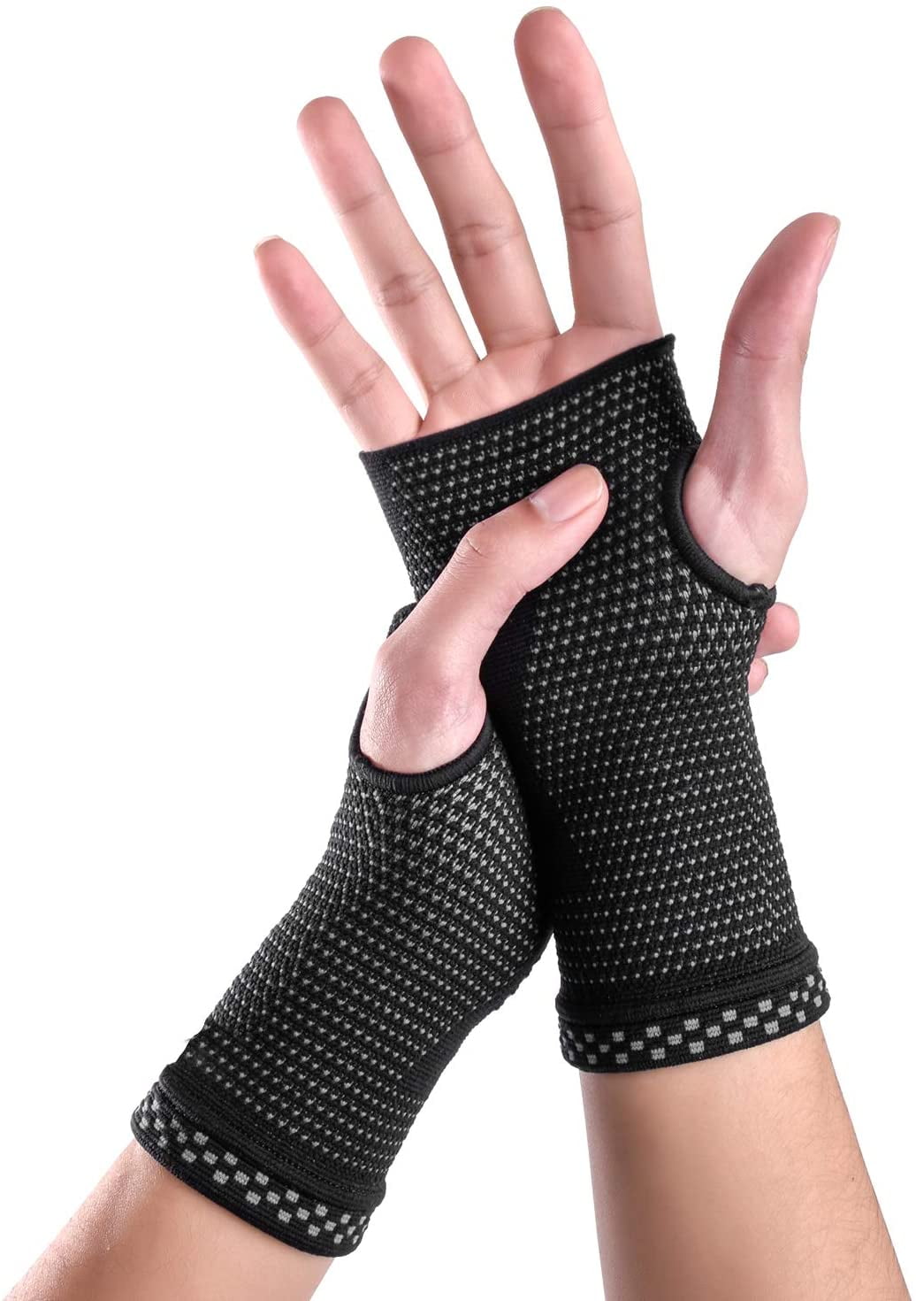Wrist Compression Glove Wrist Support Sleeves (Pair) for Carpal Tunnel ...