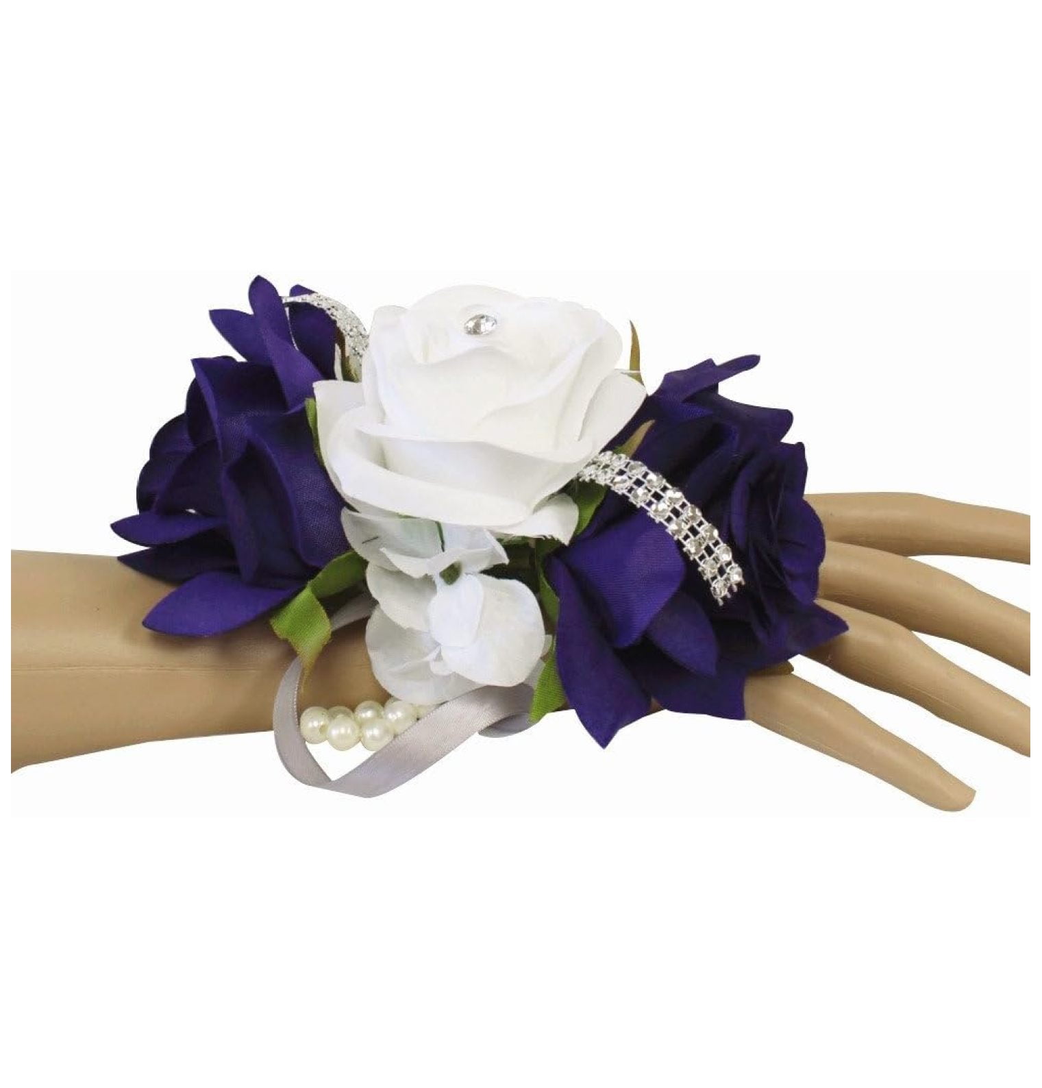 Wrist Corsage-Keepsake Artificial Roses Hydrangea Large Wrist Flower ...