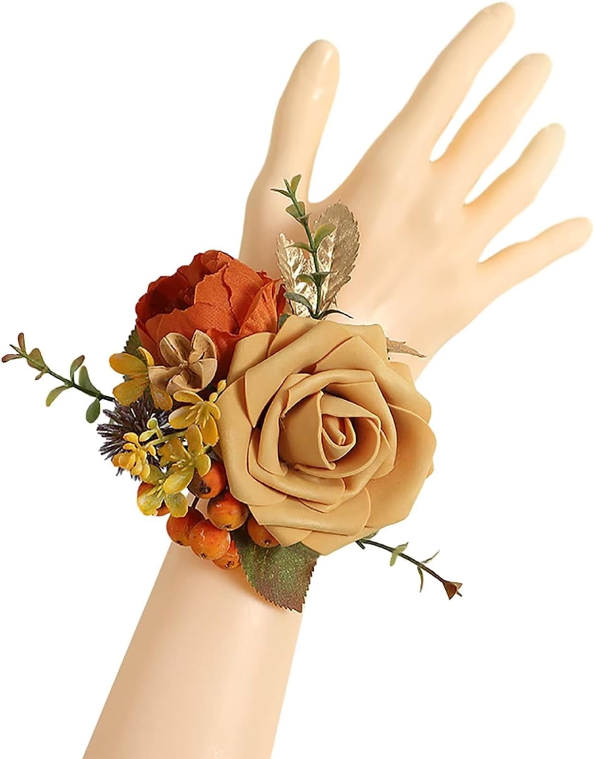 Wrist Corsage Set of 6, Terracotta Flower Corsage Rustic Wristlet Band ...