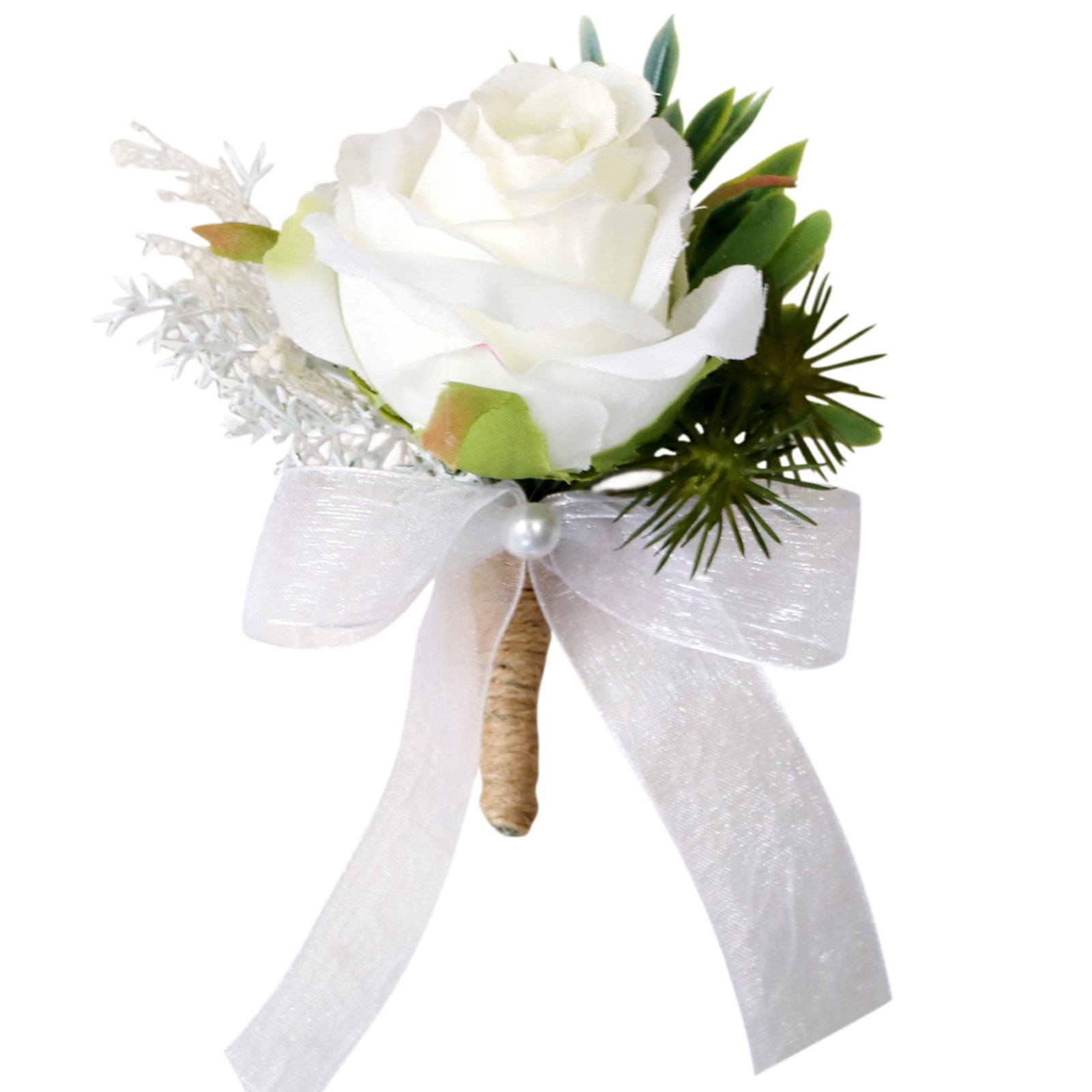 Wrist Flower Corsage Realistic Wedding Flowers 2pcs Wrist Corsage Set ...