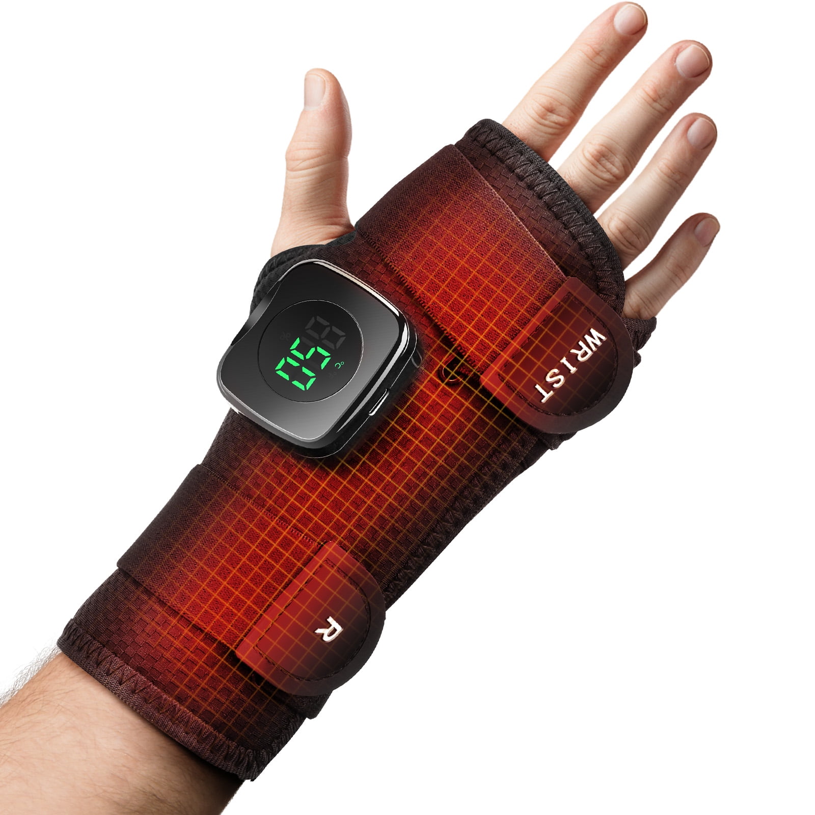 Wrist Heating Pad, Cordless Hand Wrap Brace, 3 Heat Levels, Heated ...