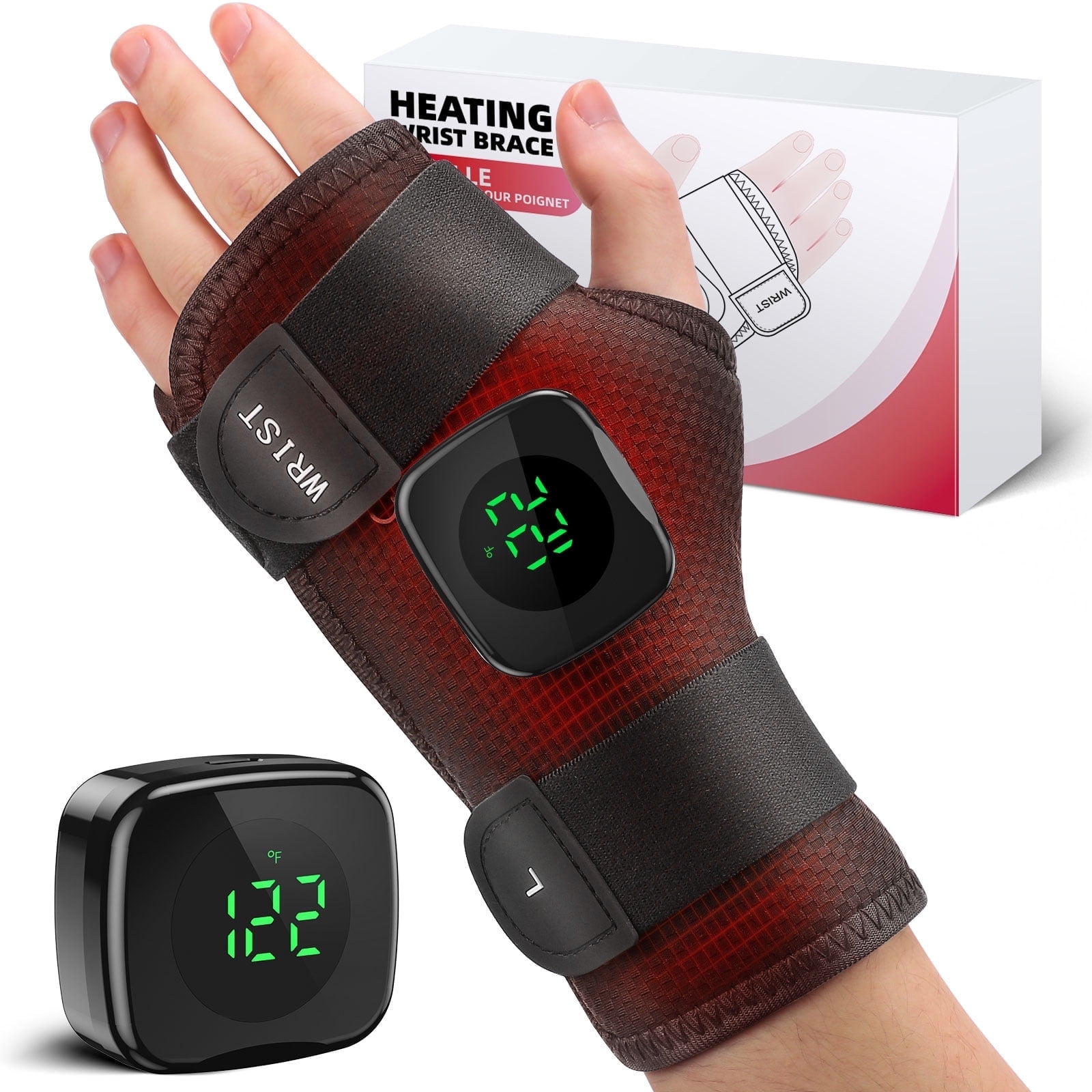 Wrist Heating Pad, Cordless Heated Wrap Brace, Heated Wrist Wrap with 3 ...