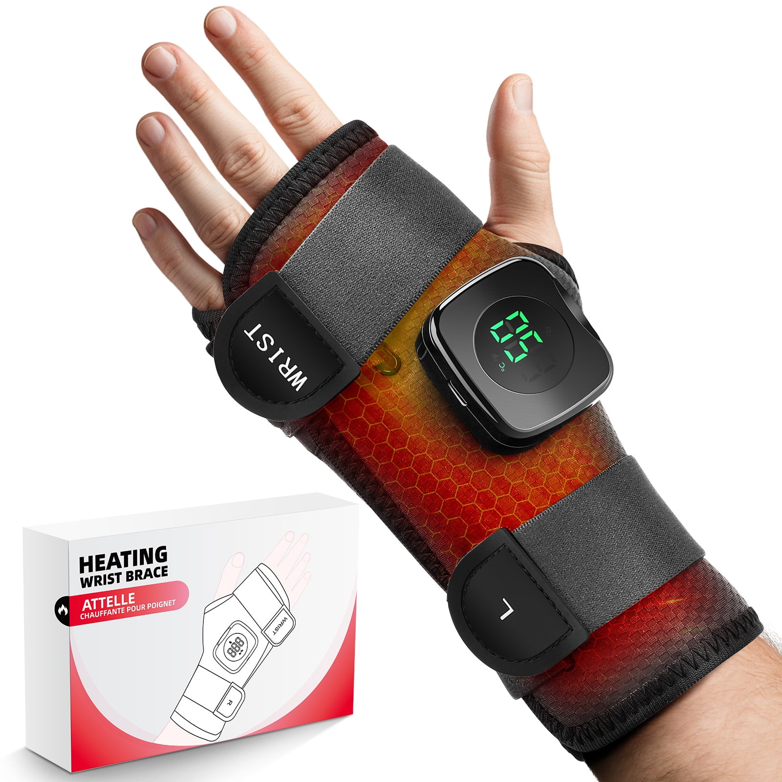 Wrist Heating Pad Wrap, Heated Wrist Brace, Cordless Heating Wrist Wrap ...