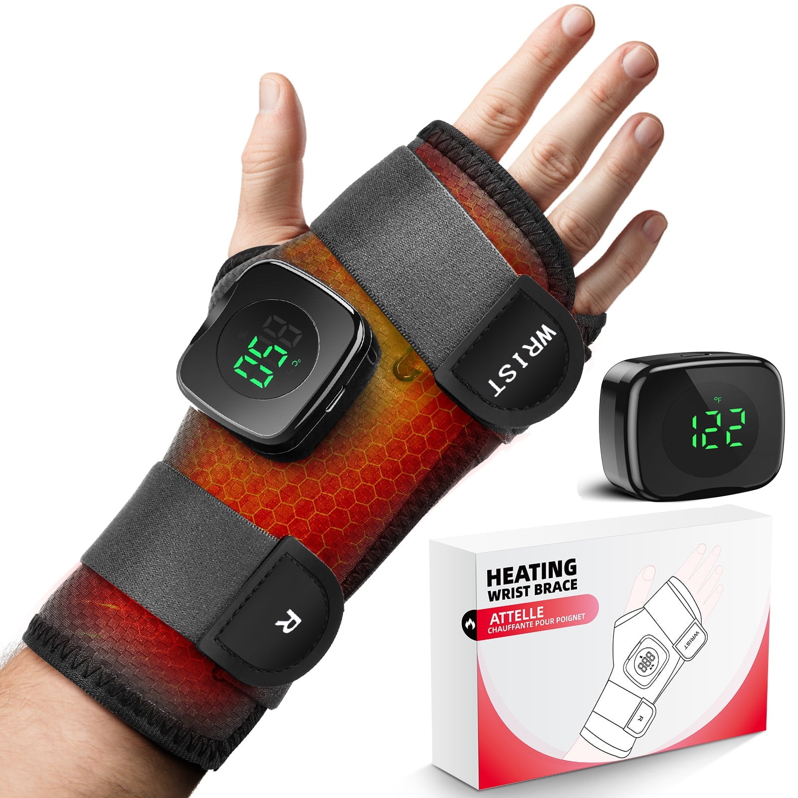 Wrist Heating Pad Wrap, Heated Wrist Brace, Cordless Heating Wrist Wrap ...