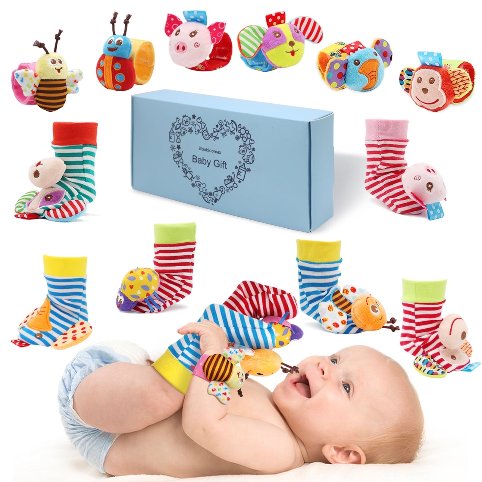 Wrist Rattles Foot Finder Rattle Sock Baby Rattle Toy, Arm Hand ...