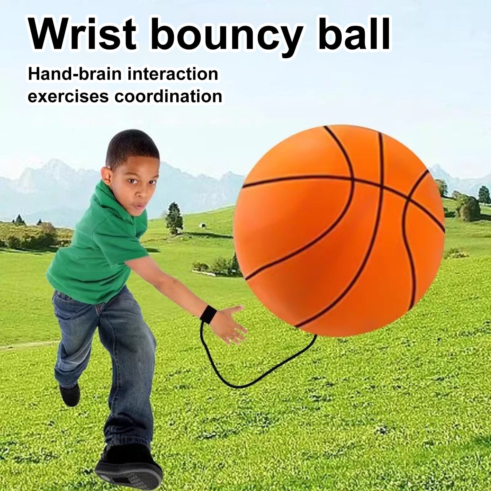 Wrist Return Ball Rubber Sport Ball with Wrist Strap Rebound Bouncy ...