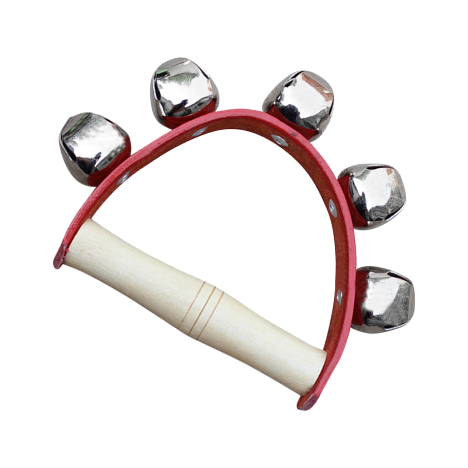 Wrist Shaking Bell 5 Bells Wooden Handle Handheld Sleigh Bell for ...