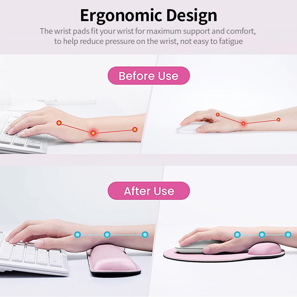 Wrist Support Set,-slip Rubber With Fabric -slip Pad Set Wrist Rest Set ...