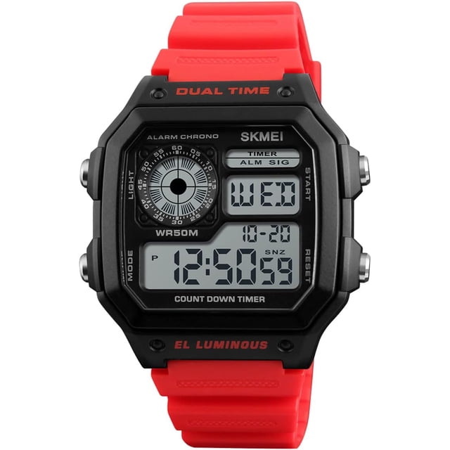 Wrist Watch for Men, Digital Sports Waterproof Watch with Dual Time ...