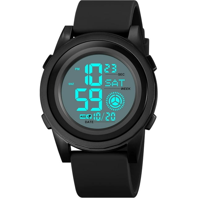 Wrist Watch for Men, Digital Sports Waterproof Watch with Dual Time ...