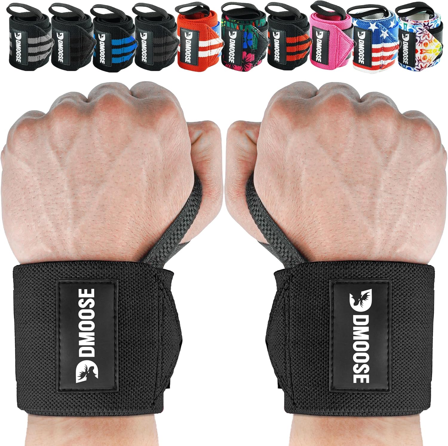 Wrist Wraps for Weightlifting 18" - Heavy Duty Gym Wrap with Hand Thumb ...