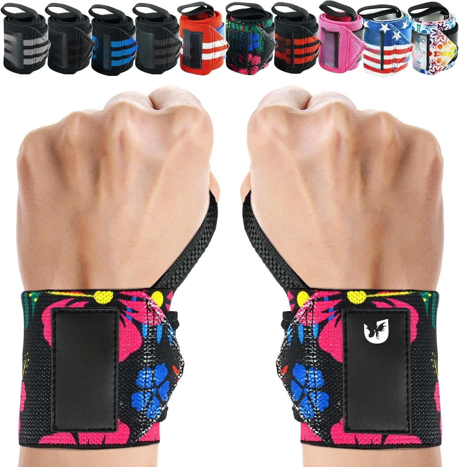 Wrist Wraps for Weightlifting 18" - Heavy Duty Gym Wrap with Hand Thumb ...