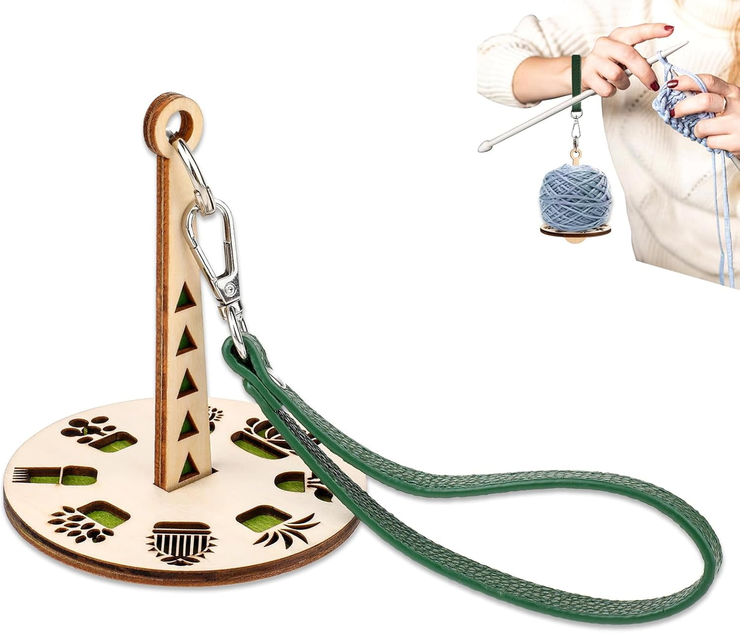 Wrist Yarn Holder, Portable Yarn Ball Minder Stand with Leather ...