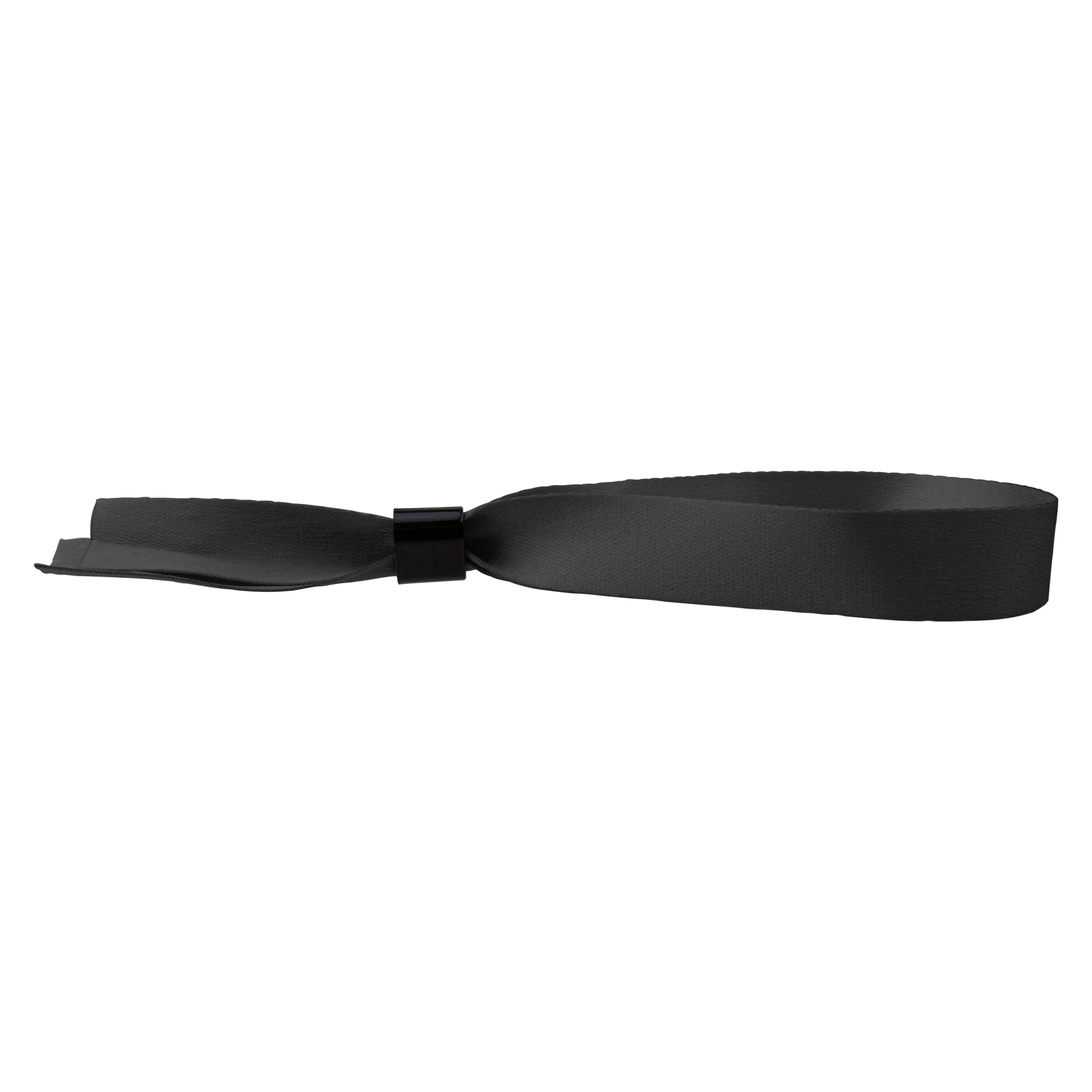 WristCo - Cloth Event Wristbands - 100 Count Black Fabric Bracelets ...