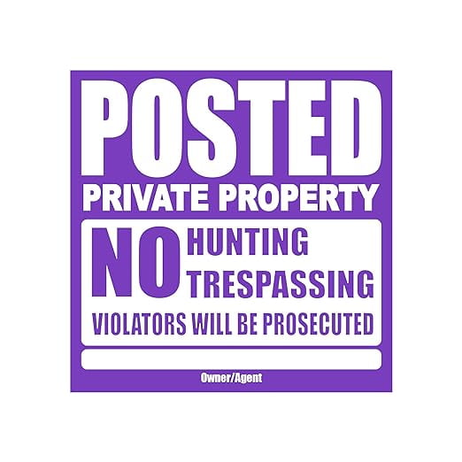 WristCo Posted Sign Purple Private Property for outdoors - 11" x 11 ...