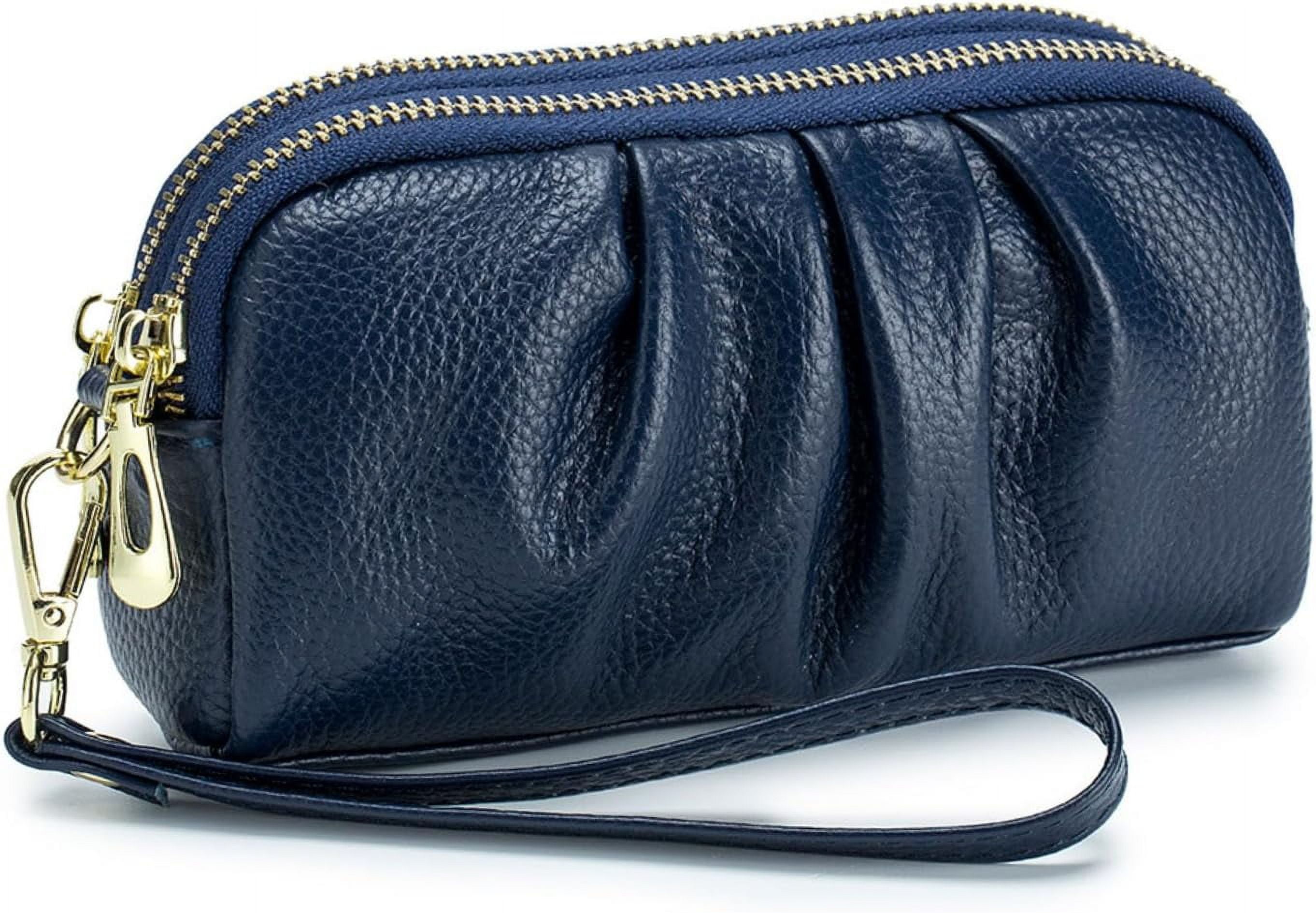 Wristlet Wallets for Women Genuine Leather Wristlet Purses Ladies ...