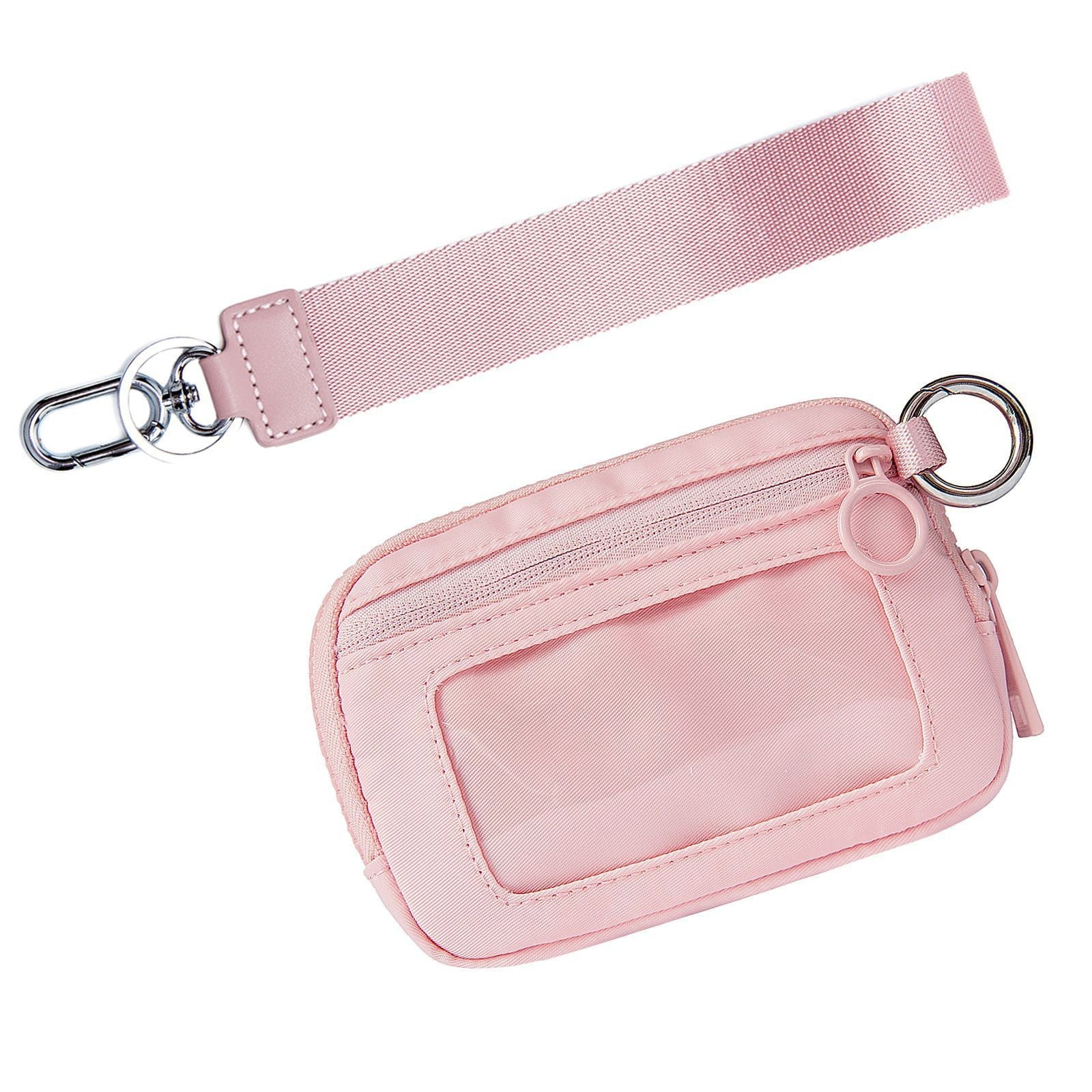 Wristlet Zip Card Case With ID Window Women'S Waterproof Nylon Keychain ...
