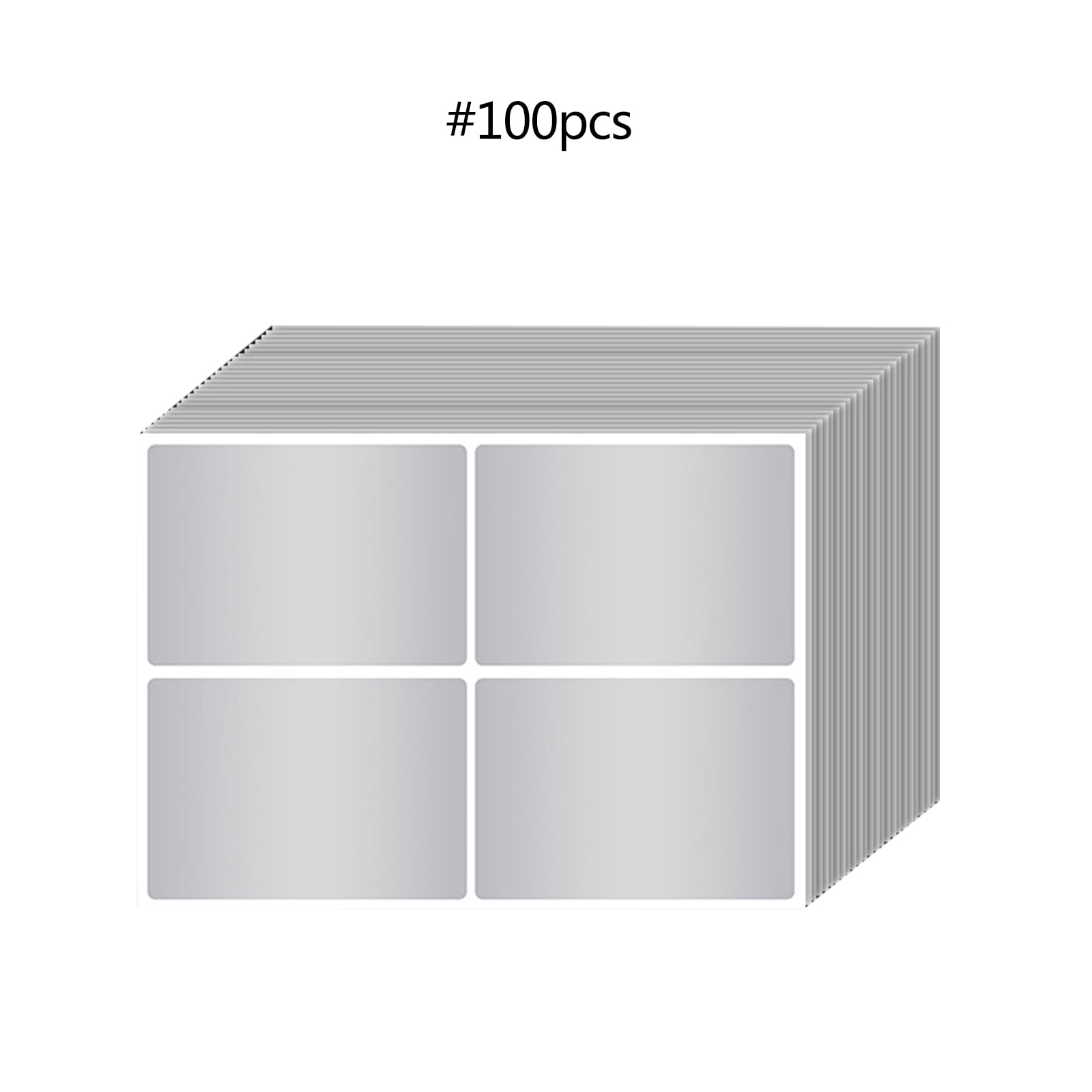 Writable Blank Stickers Removable Waterproof Adhesive Silver Labels ...