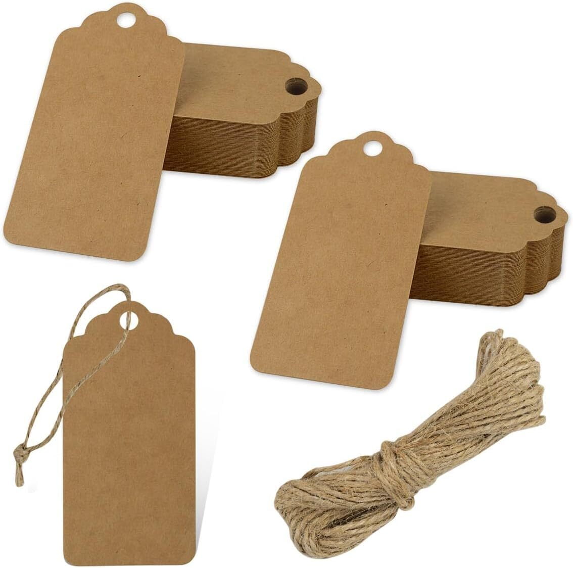 Writable Kraft Paper Price Tags with String, 100 Pieces - Walmart.com
