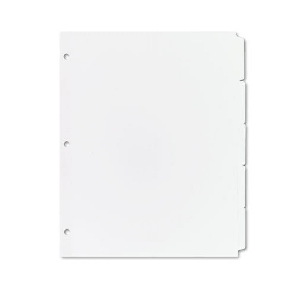 Write And Erase Plain-Tab Paper Dividers, 5-Tab, Letter, White, 36 Sets ...