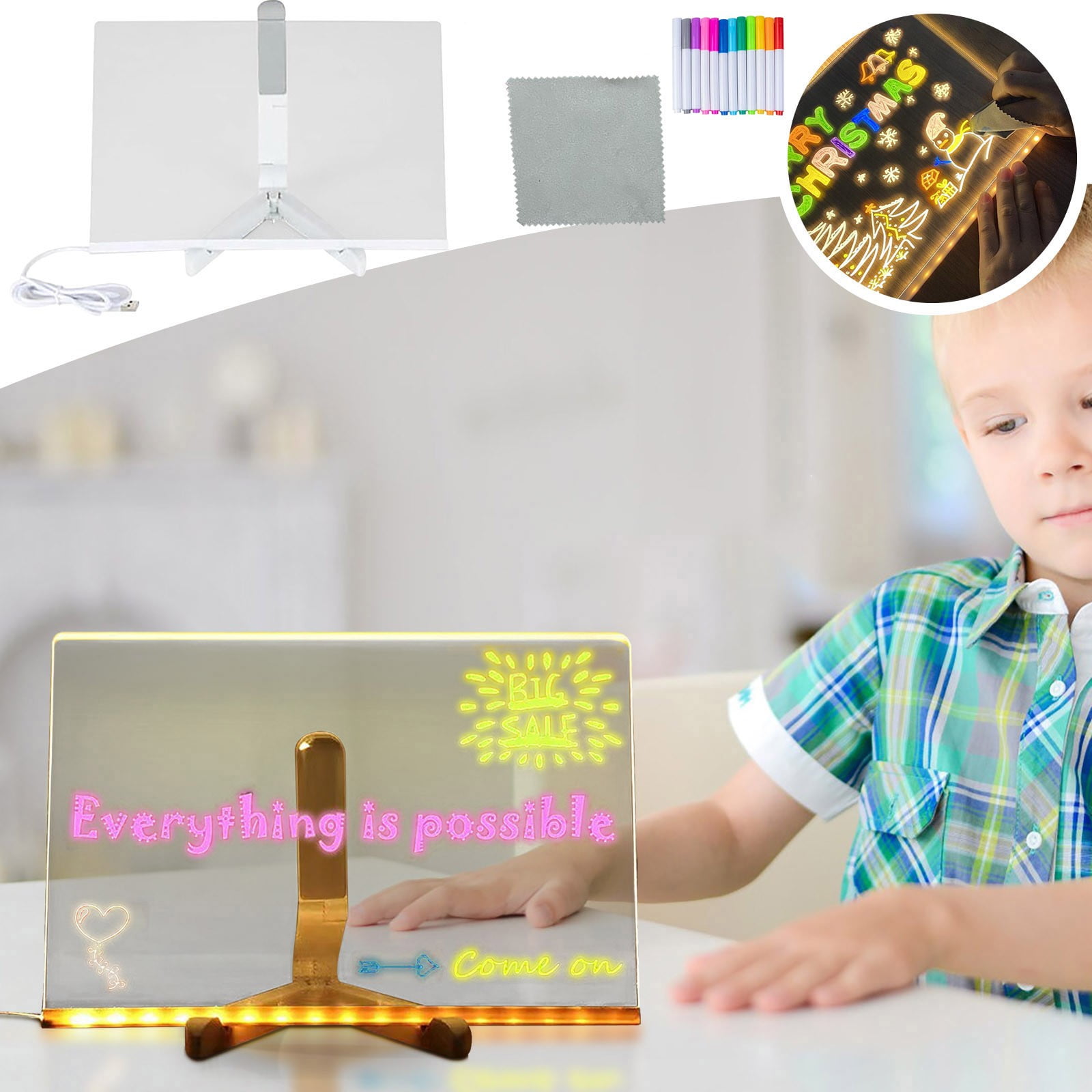Write Bright, Shine Bright, Versatile LED Acrylic Message Board ...