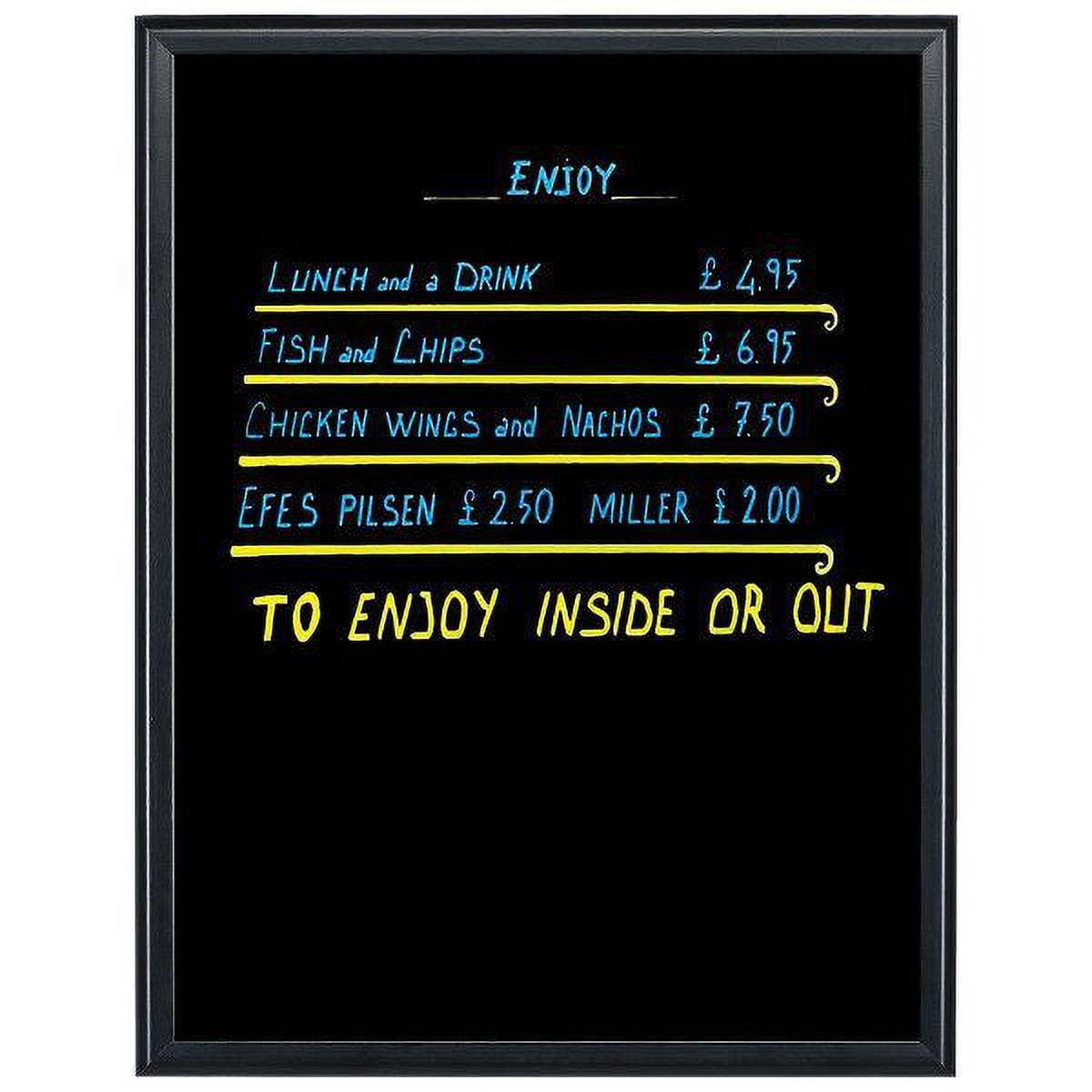 Write On Board - Dry Wipe 18"w x 24"h Writable Area Black Frame, Black ...