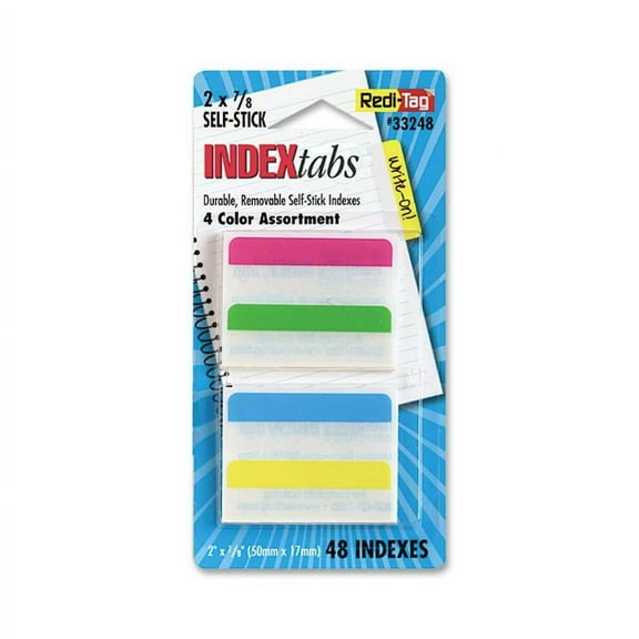 Laser Printable Index Tabs, 1/5-Cut, Assorted Colors, 1.13" Wide, 100 ...