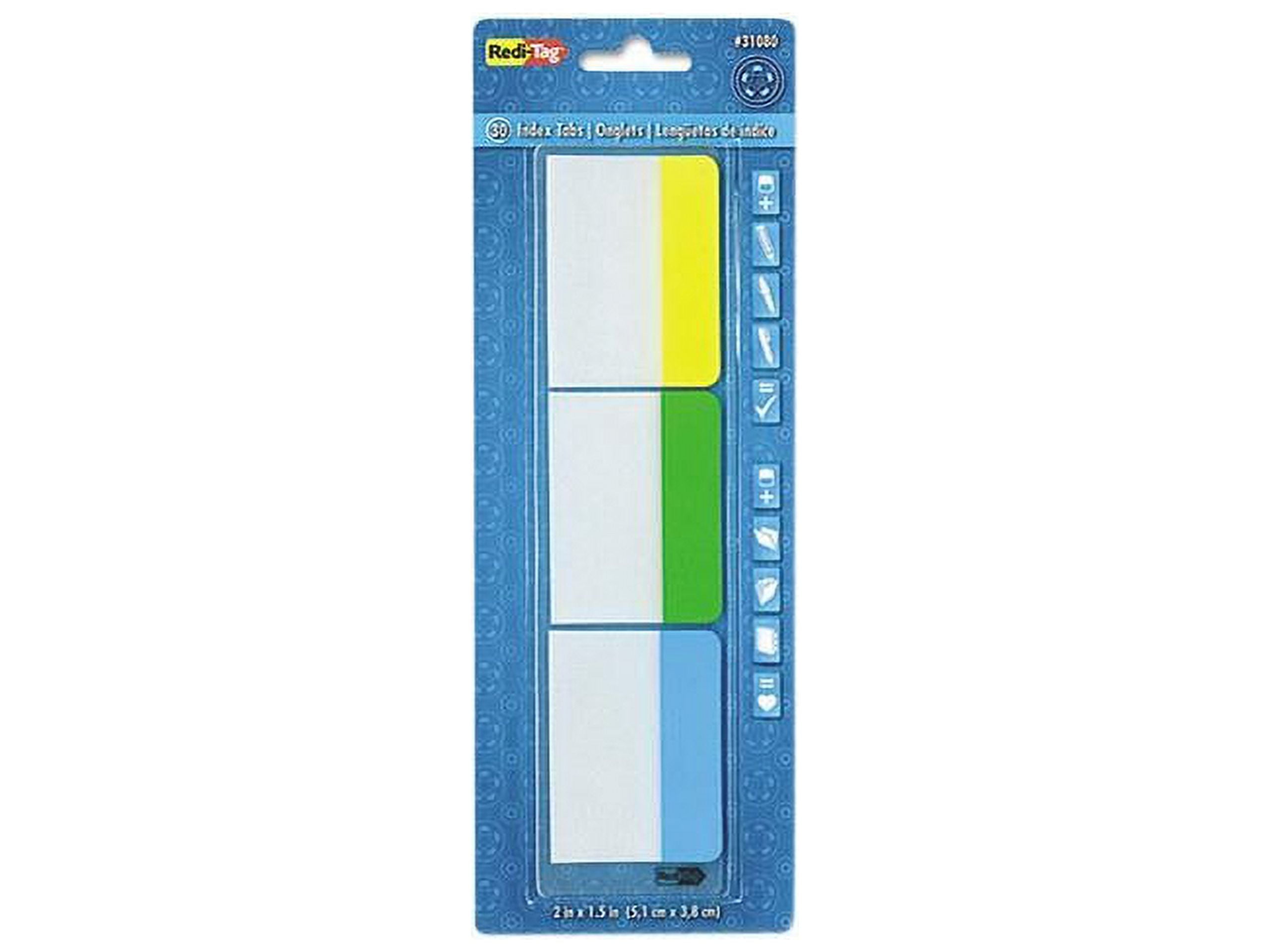 Write-On Self-Stick Index Tabs/Flags, 1 1/2 X 2, Blue, Green, Yellow ...