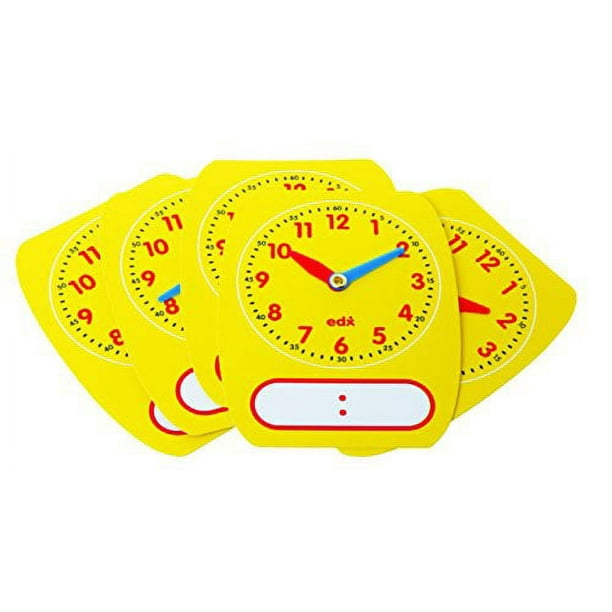 Write-On Wipe-Off Clock Dials - Set of 5 - Clock for Kids Learning to ...