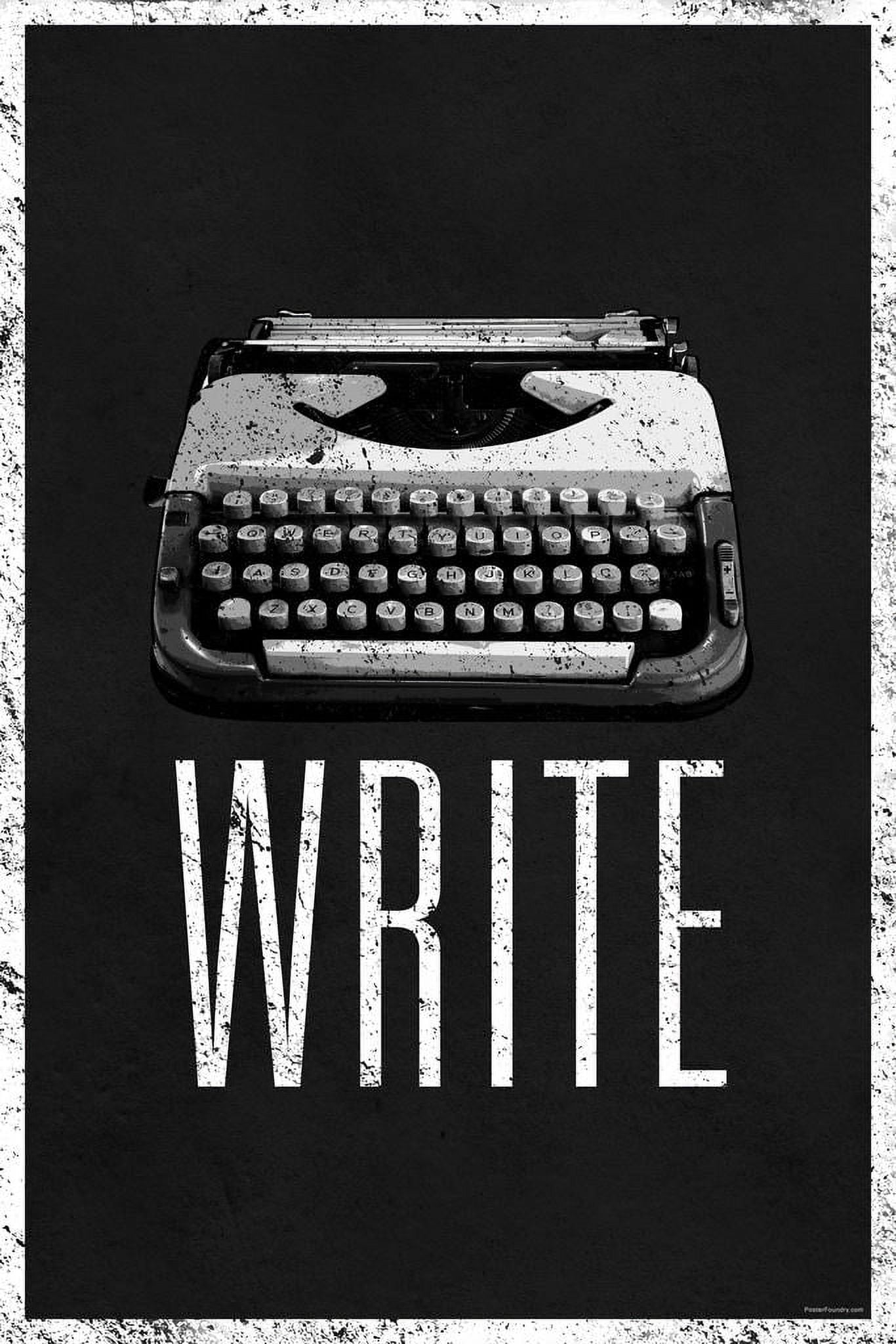 Write Retro Manual Typewriter Writer Poster Black White Author Writing ...
