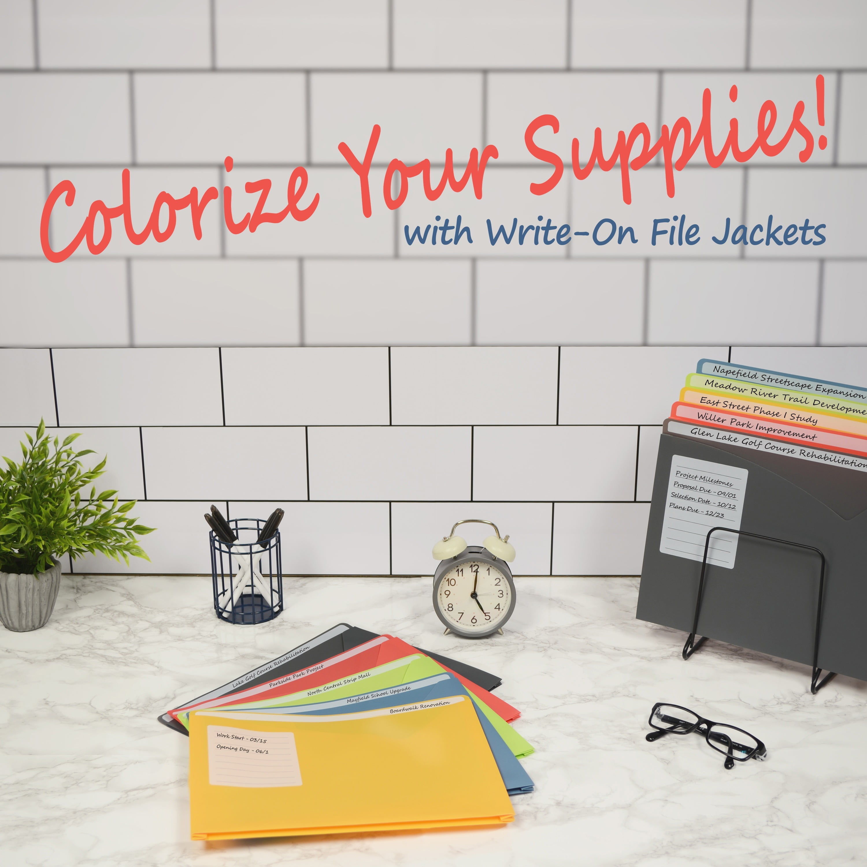 Write-on Poly File Jackets - Walmart.com